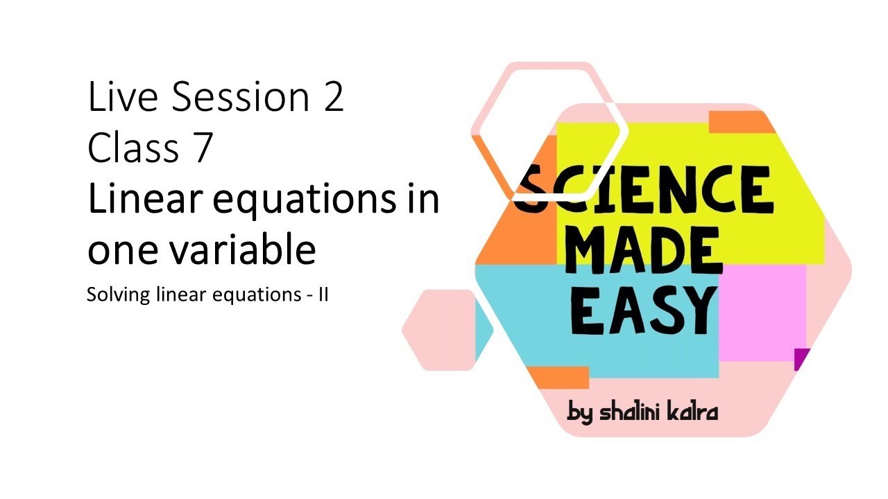 #2 Class 7 : Linear equation in one variable - YouTube