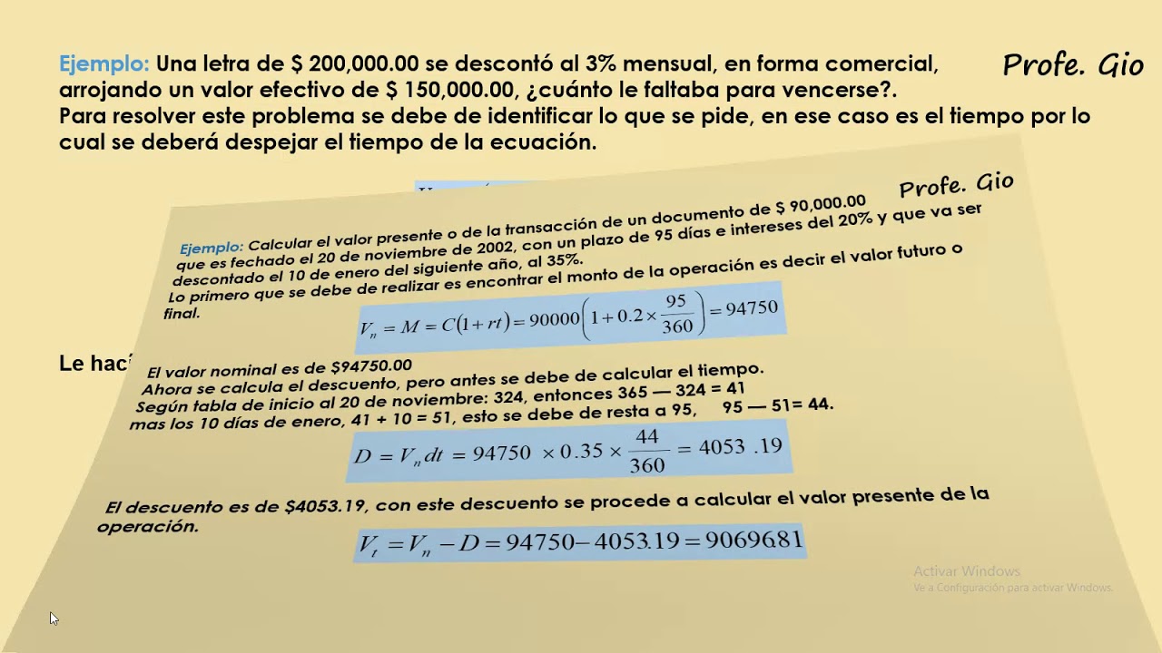 Descuento comercial o bancario - YouTube
