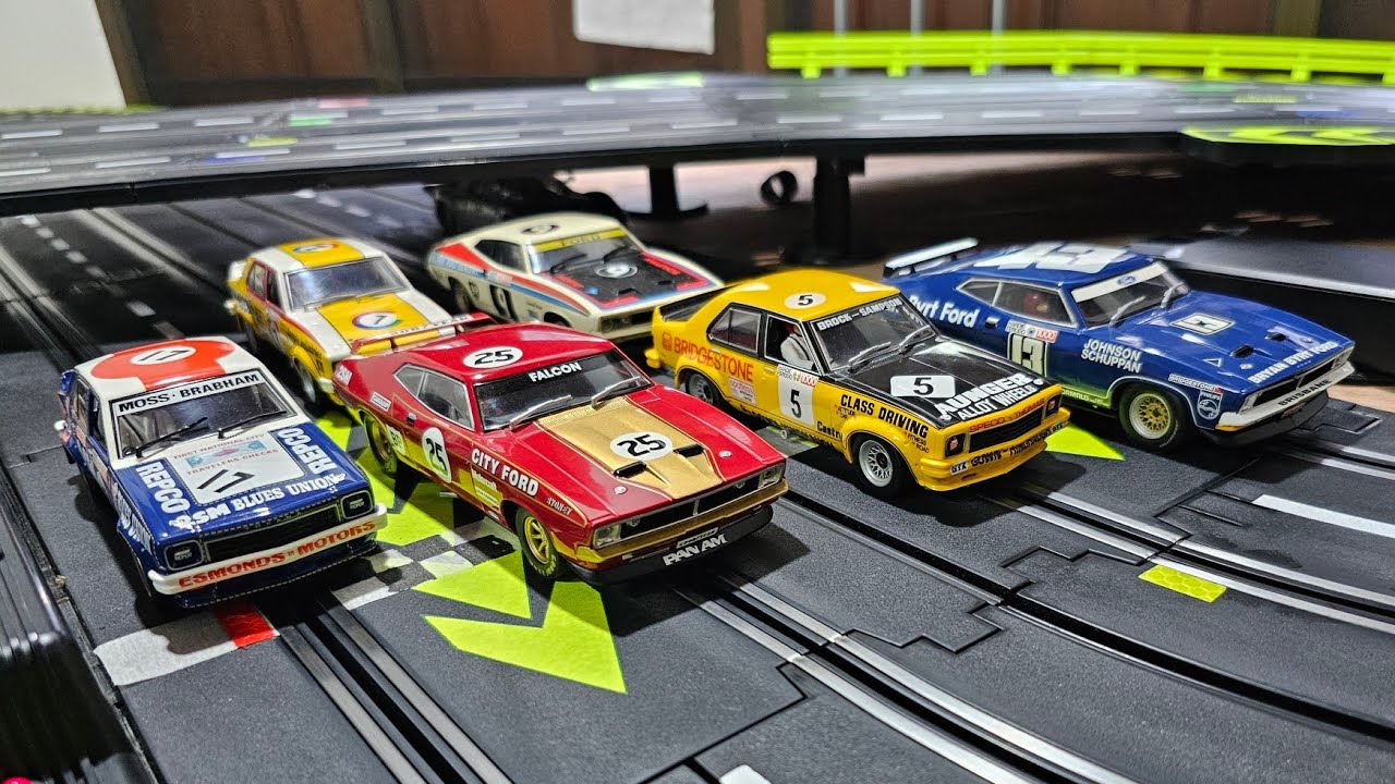 Scalextric Slot Cars - 1970's Ford vs. Holden Shoot-out. Non Magnet ...