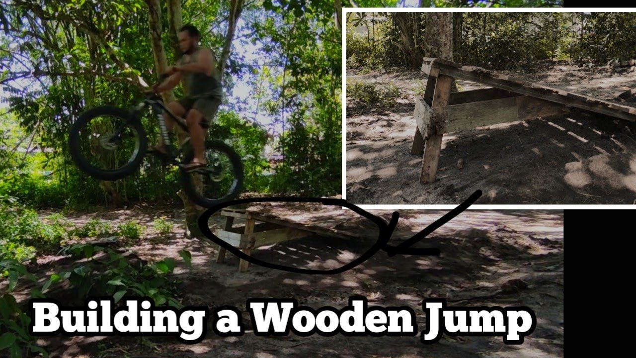 Building WOODEN JUMP for my BACKYARD TRAIL - YouTube