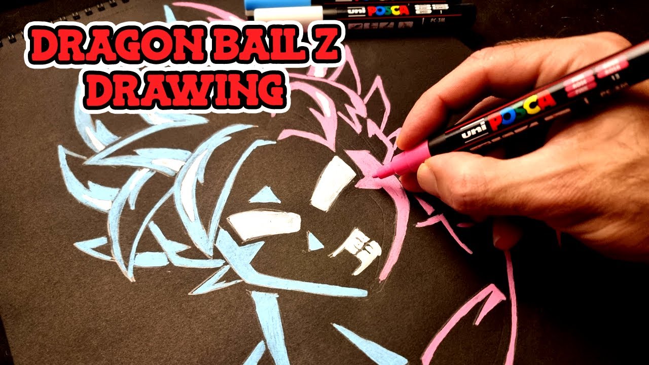 Drawing Dragon Ball Z | Goku The Super Saiyan | Posca Pens - YouTube