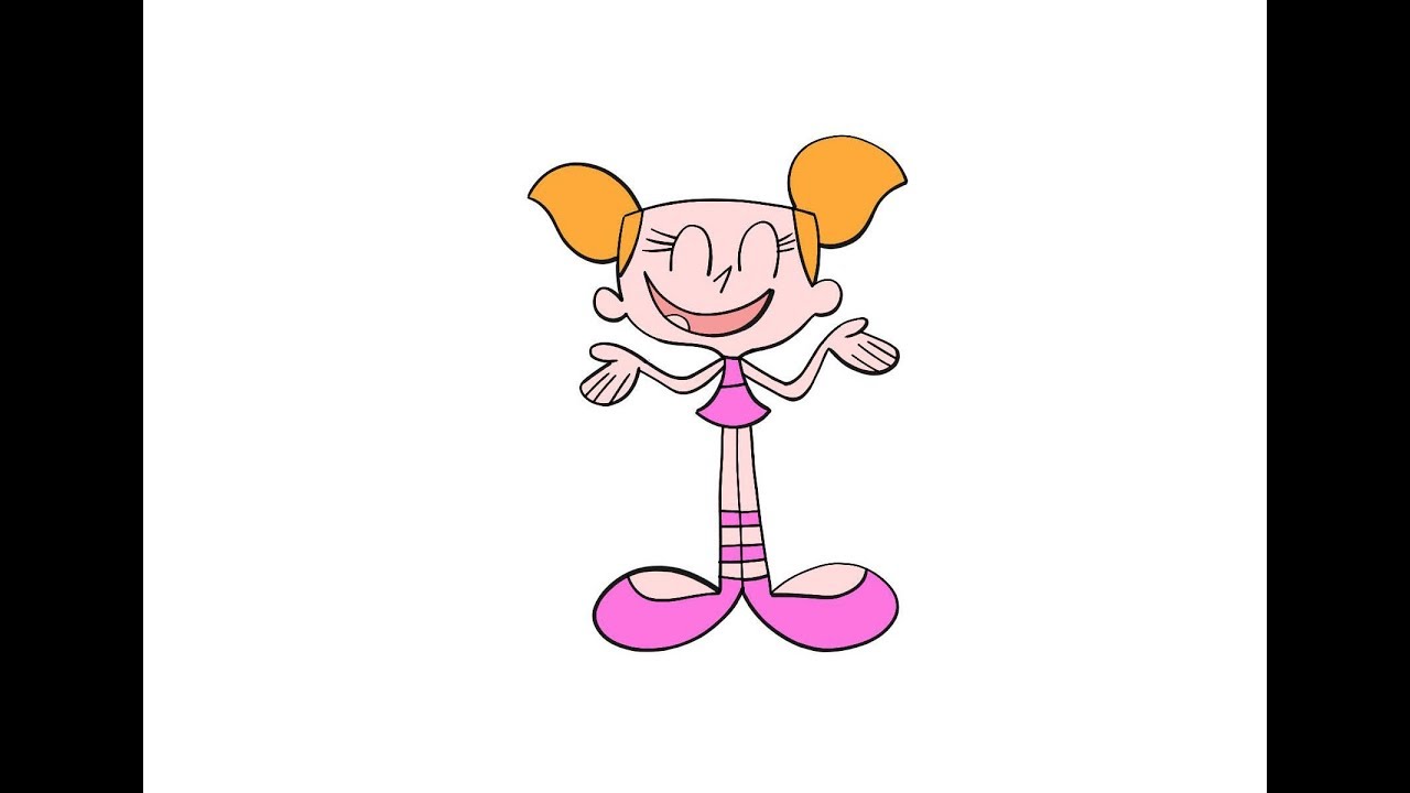 Drawing : Simple Steps To Draw Dexter's Dee Dee Cartoon - YouTube