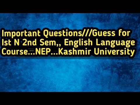 Most Imp. Questions||Guess,, English Language||Ist N 2nd Sem|| NEP ...