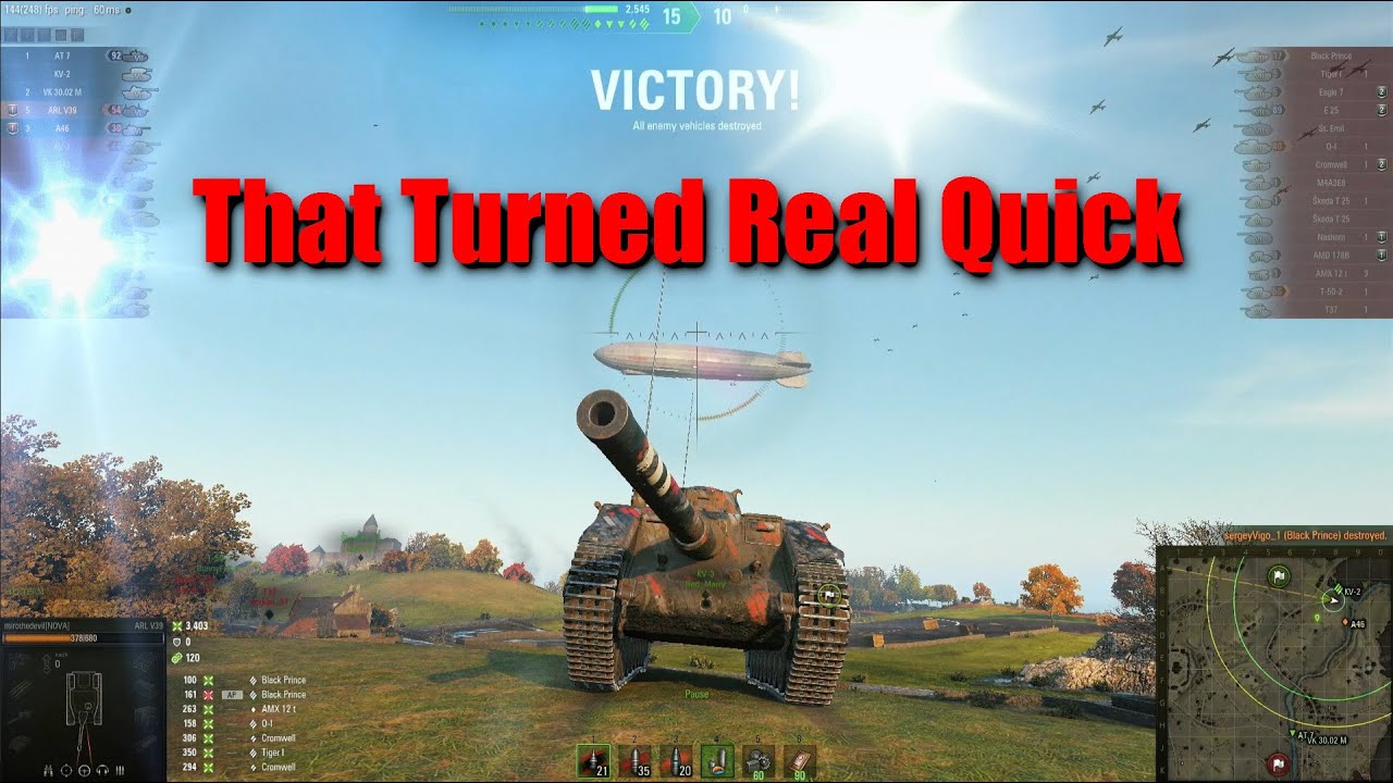 World Of Tanks Replay - ARL V39 3403dmg 5 Kills Tier 6 - YouTube