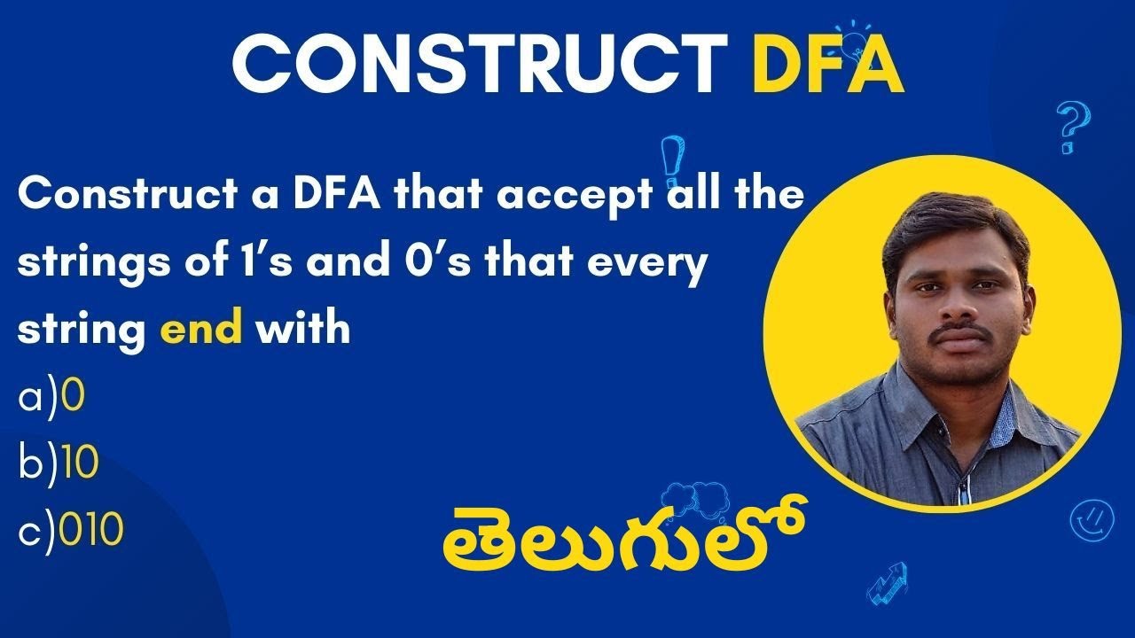 11. Construction of DFA in Telugu | DFA example 4 | TOC | FLAT ...