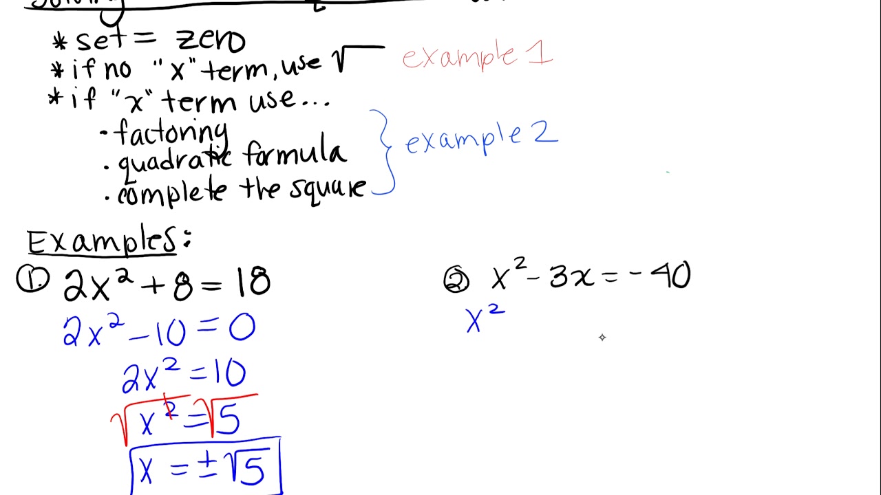 Quadratic Equations - YouTube