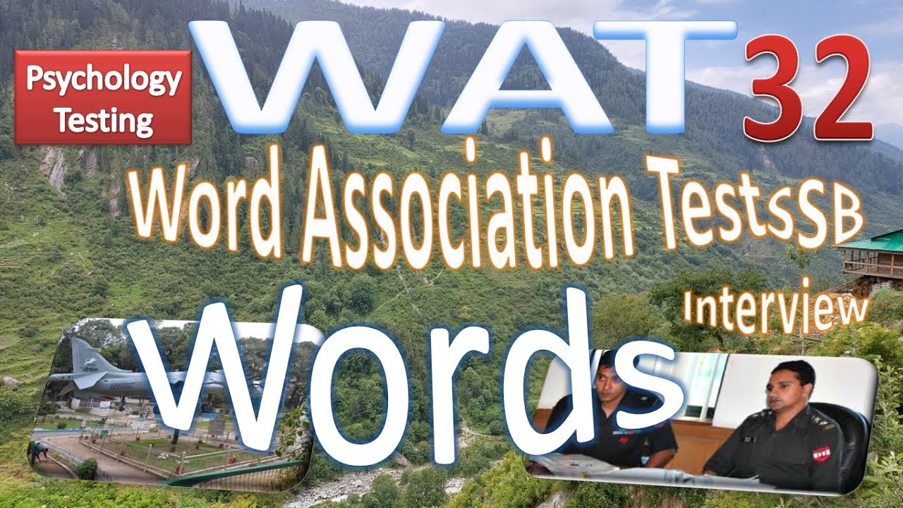 WAT 32| Word Association Test | Psychology Testing Questions SSB | Army ...