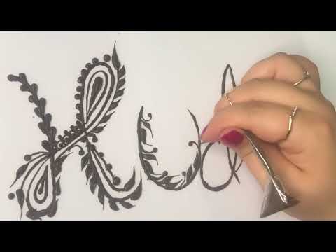 Writing Name With Henna/Mehendi (Huda) - YouTube