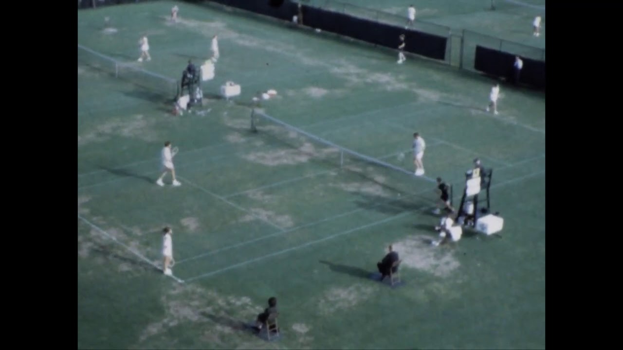 1969 US Open Forest Hills outer court mixed and women's doubles - YouTube