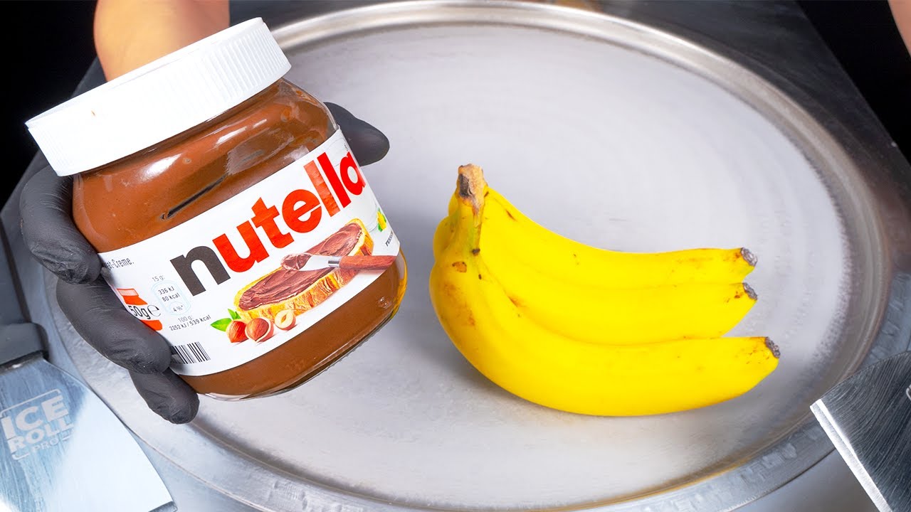 Asmr Banana And Nutella Ice Cream Rolls How To Make Fried Ice Cream