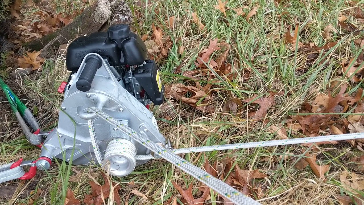 Demonstration of PCW5000 Gas Powered Winch - YouTube