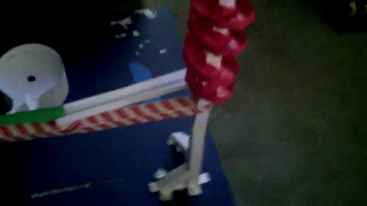 Candy Cane Christmas Paper Roller Coaster - YouTube