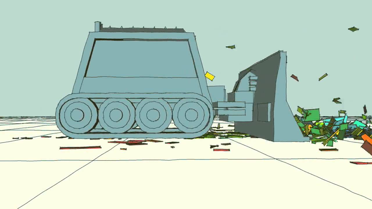 Animation 3D Bulldoze Test Run HD - YouTube