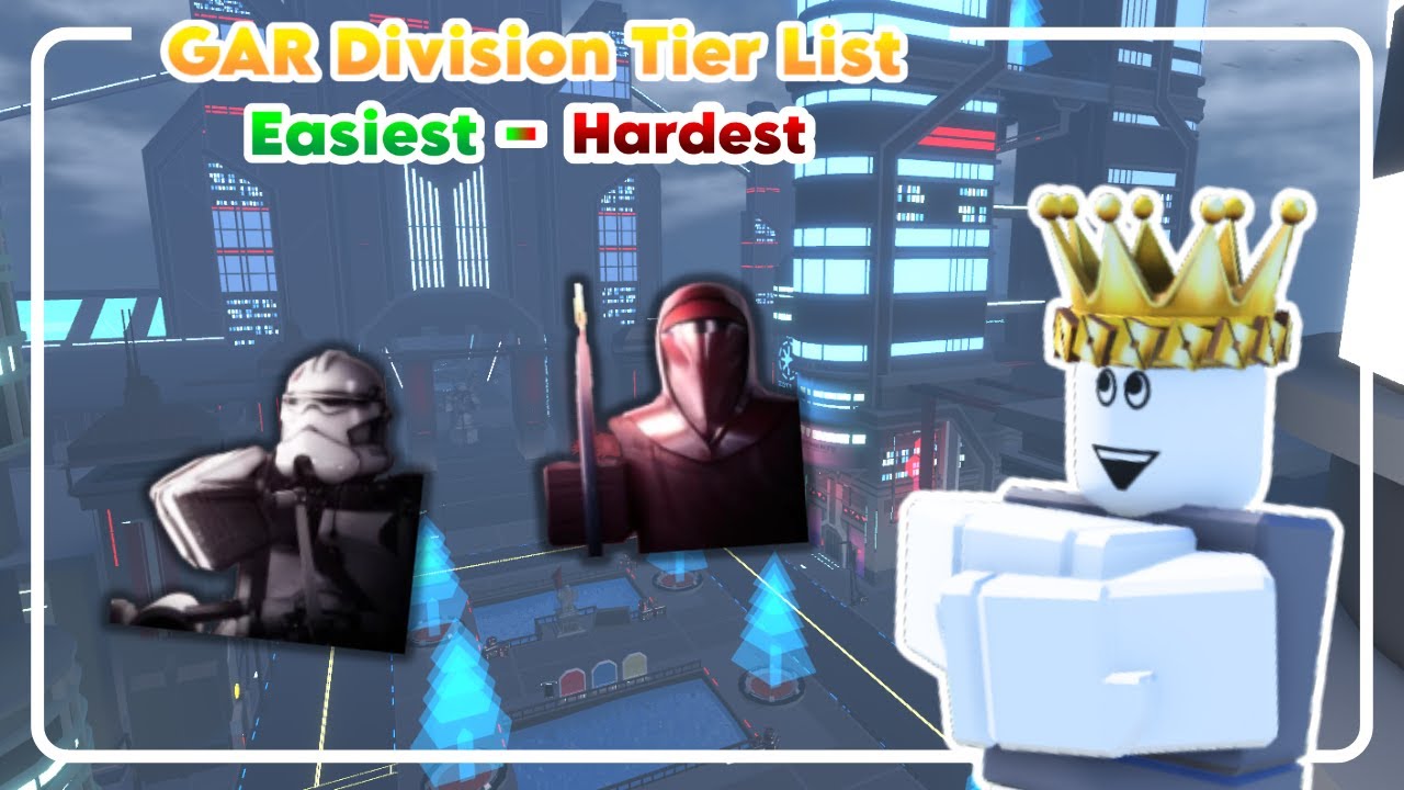 Division Tier List Easy - Hard | Roblox GAR - YouTube
