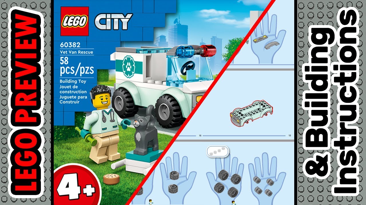 Preview LEGO Set 60382 - LEGO City - Vet Van Rescue - & Building ...