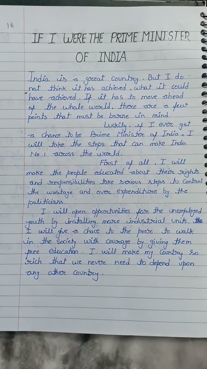 Essay on If I Were the Prime Minister of India || Paragraph on If I ...