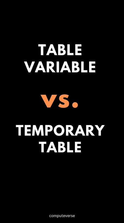 SQL TABLE VARIABLE Vs. TEMPORARY TABLE ️ - YouTube