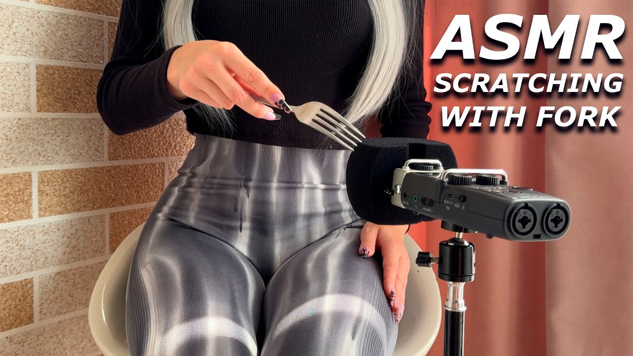 ASMR Fabric Scratching & Mic Touching with a FORK | No Talking - YouTube
