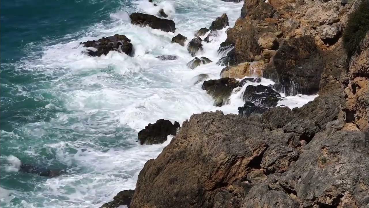 Ocean Waves Crashing Against Rocks Youtube