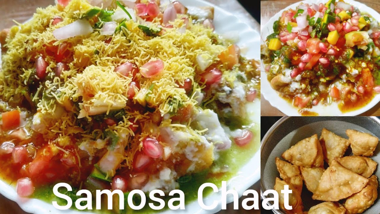 चटपटी समोसा चाट रगड़ा के साथ|Samosa Chaat Recipe|Ragda Samosa chaat ...