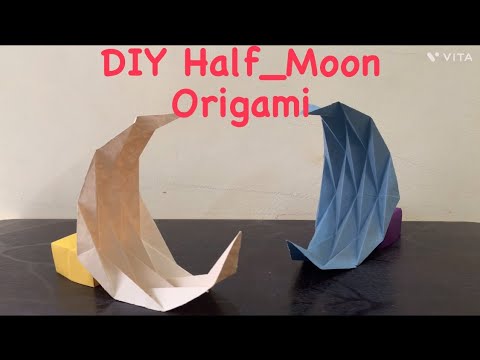 Half Moon origami || Easy paper craft || DIY craft || Origami tutorials ...