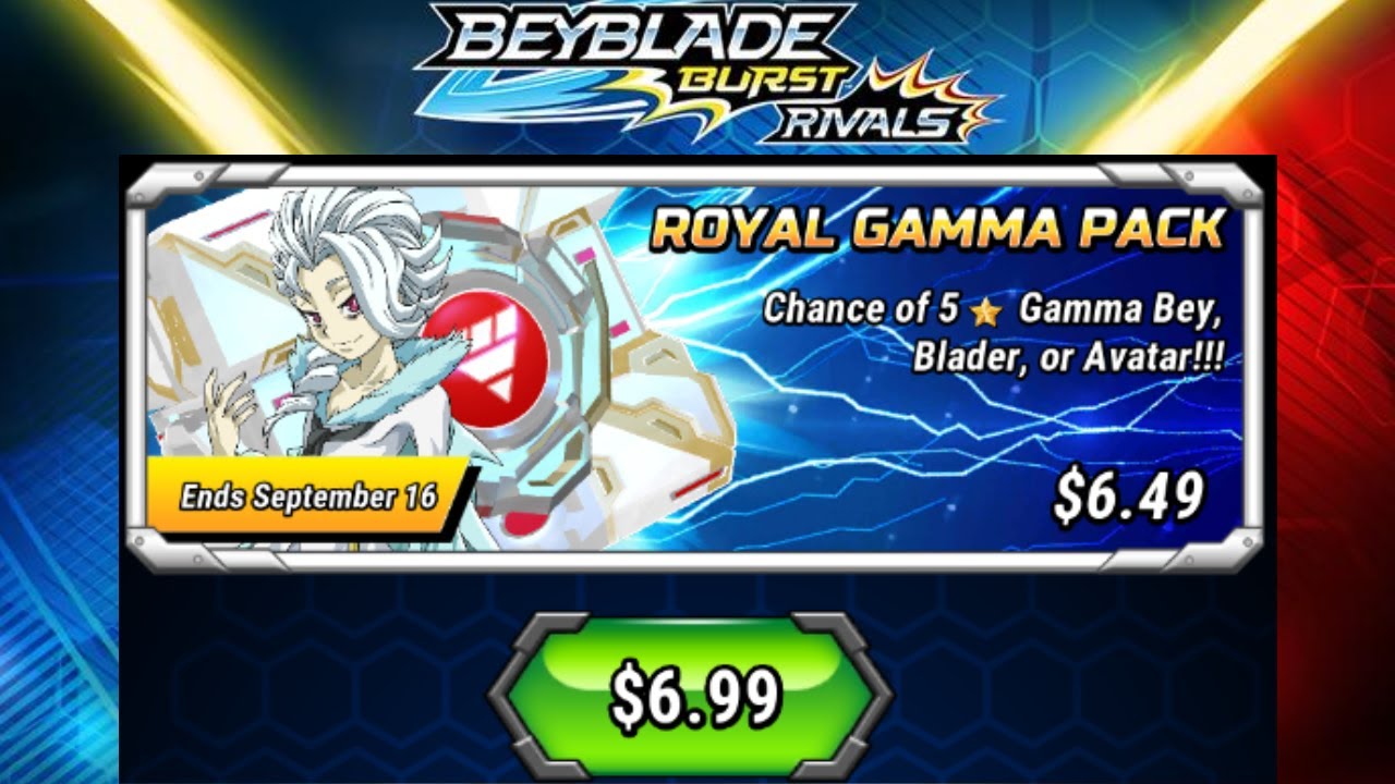 Buying $6.99 Royal Gamma Pack | Beyblade Burst Rivals Update 3.5.1 ...