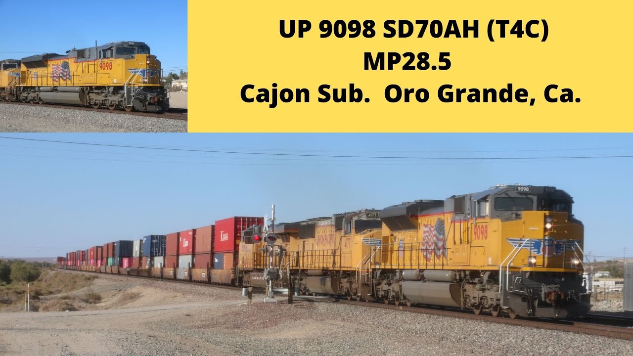 Union Pacific 9098 SD70AH High-Desert Railfanning - YouTube