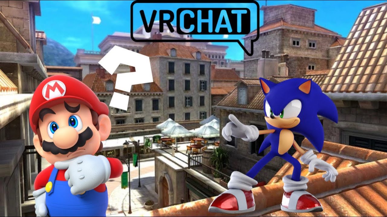Mario Visits Sonic in Spagonia in VR Chat - YouTube