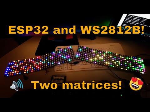 WS2812B 32x8 RGB LED flexible matrix - Two matrices demo ESP32 (4K) - YouTube