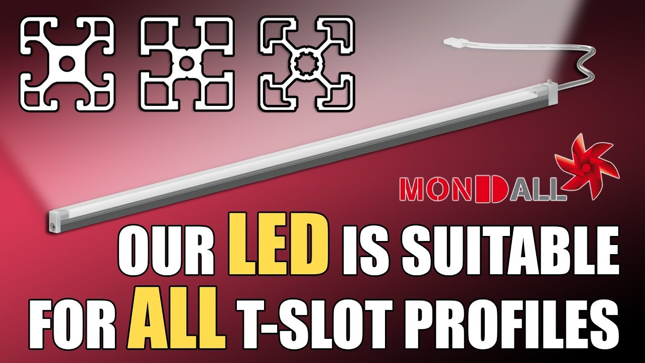 LED suitable for all t-slot aluminium profiles - YouTube