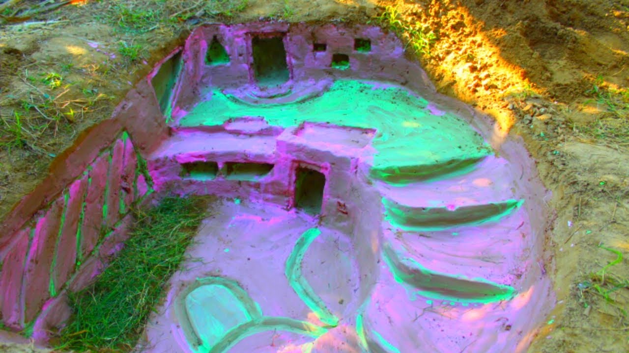 Making on Build the most secret Underground Double Story house with ...