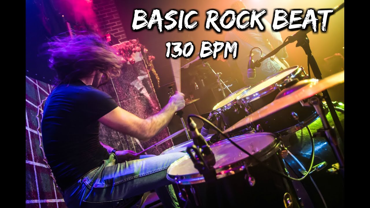 Drum Loops - Basic Rock Beat 130bpm - Backing tracks - YouTube