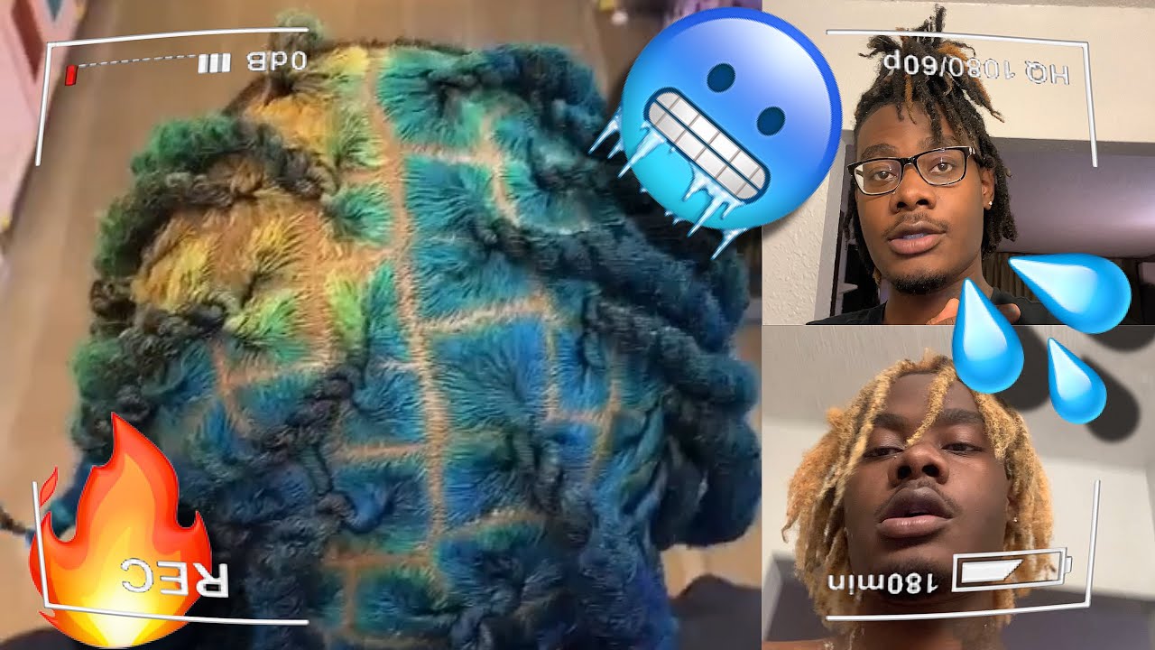 How To Dye Locs Blue With Bleach (MUST WATCH EXTREMELY FUNNY) 😂🔥🔥 - YouTube