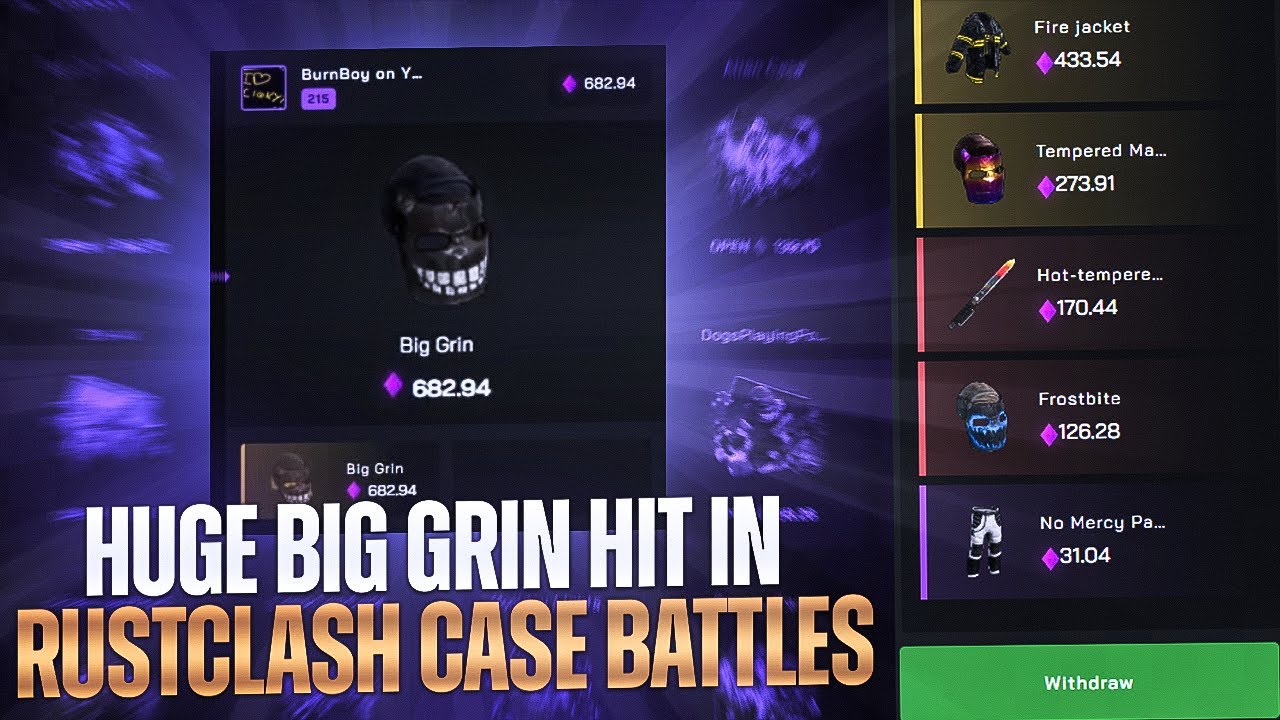 HUGE Big Grin Win In RustClash Case Battles - YouTube