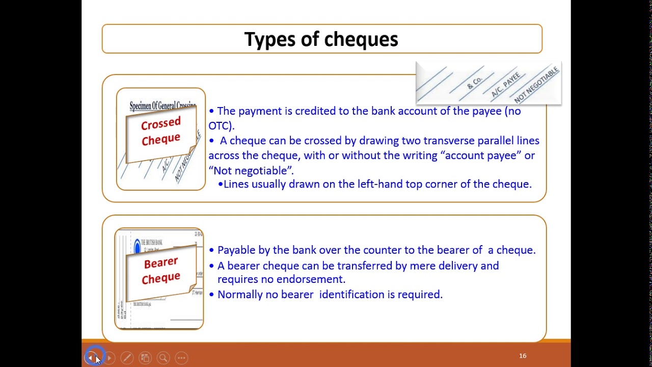 4 C3 BANKING TYPES OF CHEQUE - YouTube