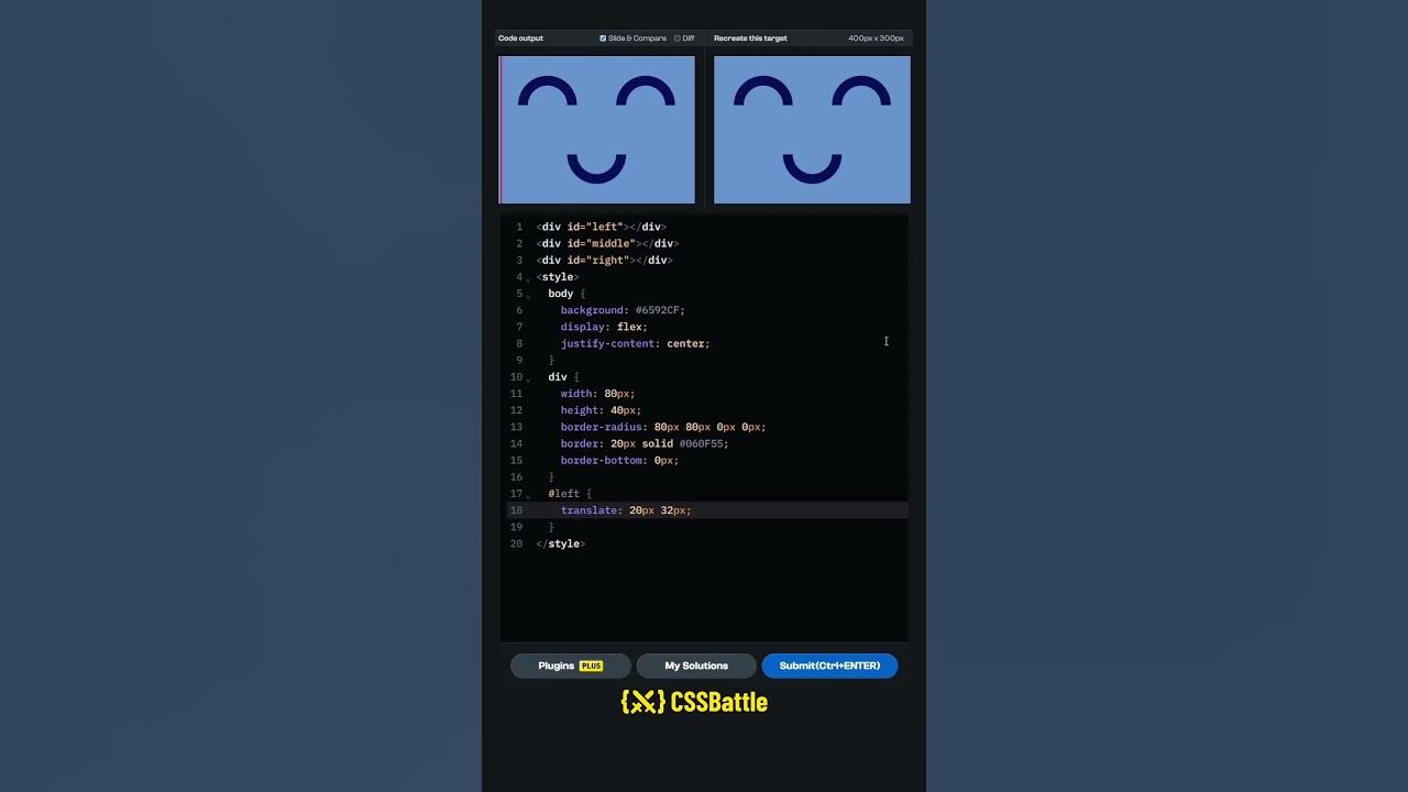 Css Battle 26 Smiley Cssbattle Codingshorts Shorts Coding Learn Css Youtube