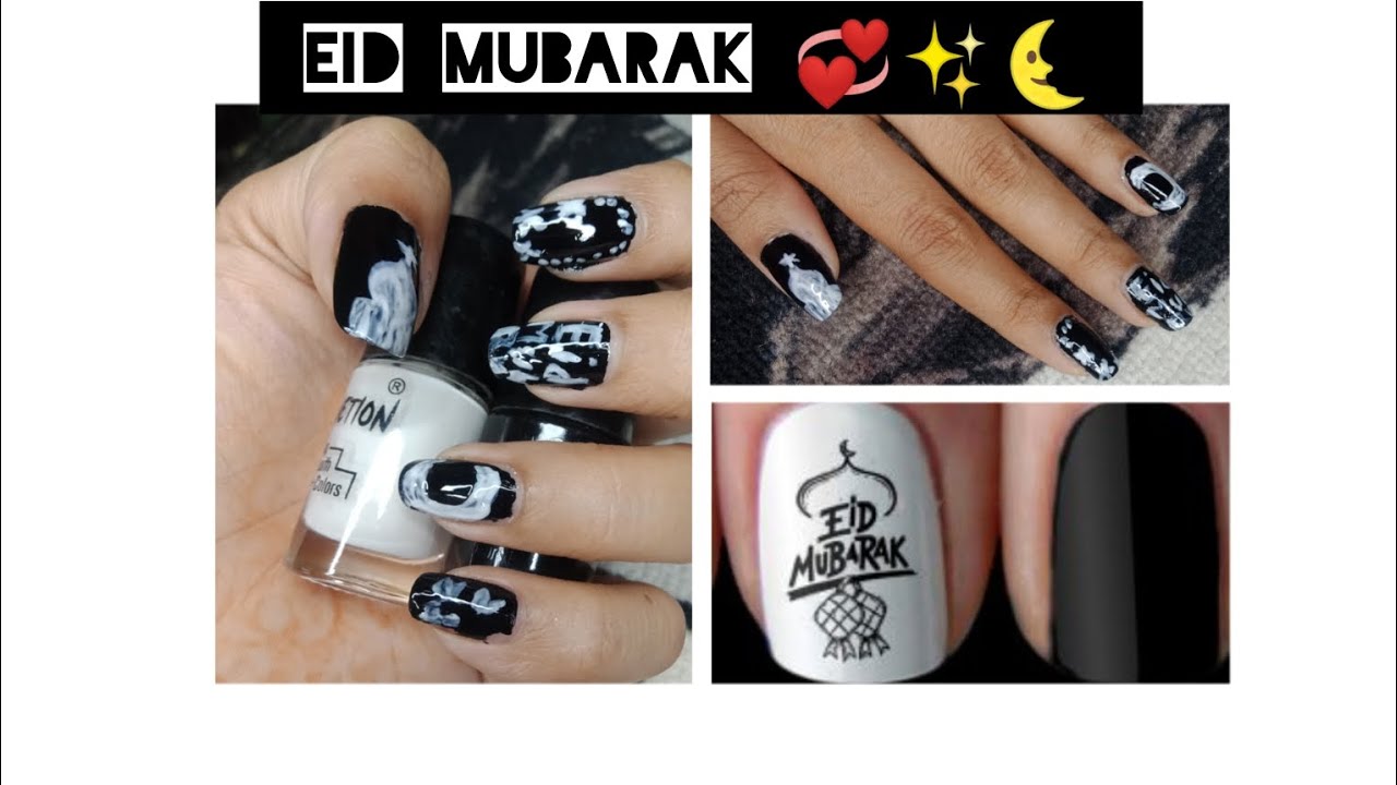 Eid Mubarak special nails art design 💅💞🌼🌜 ...#notoolnailart #nailart #eidspecial #diy - YouTube