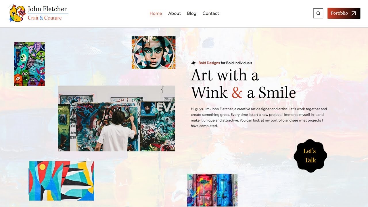 Best Wix Artist Portfolio Website Template - YouTube