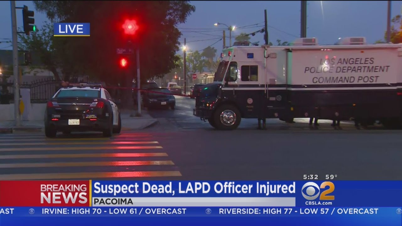 Suspect Dead, LAPD Officer Injured In Pacoima - YouTube