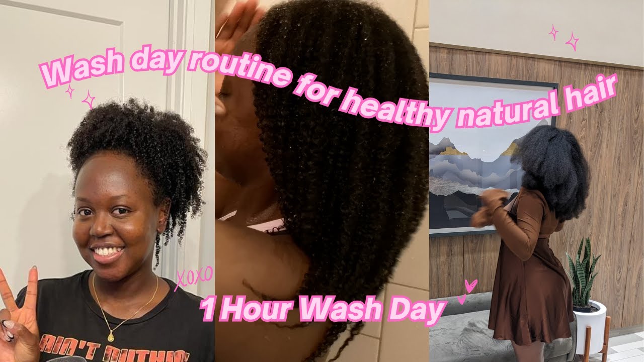 My 1 HOUR Wash Day Routine for Healthy Natural Hair | Type 4 Hair Start ...