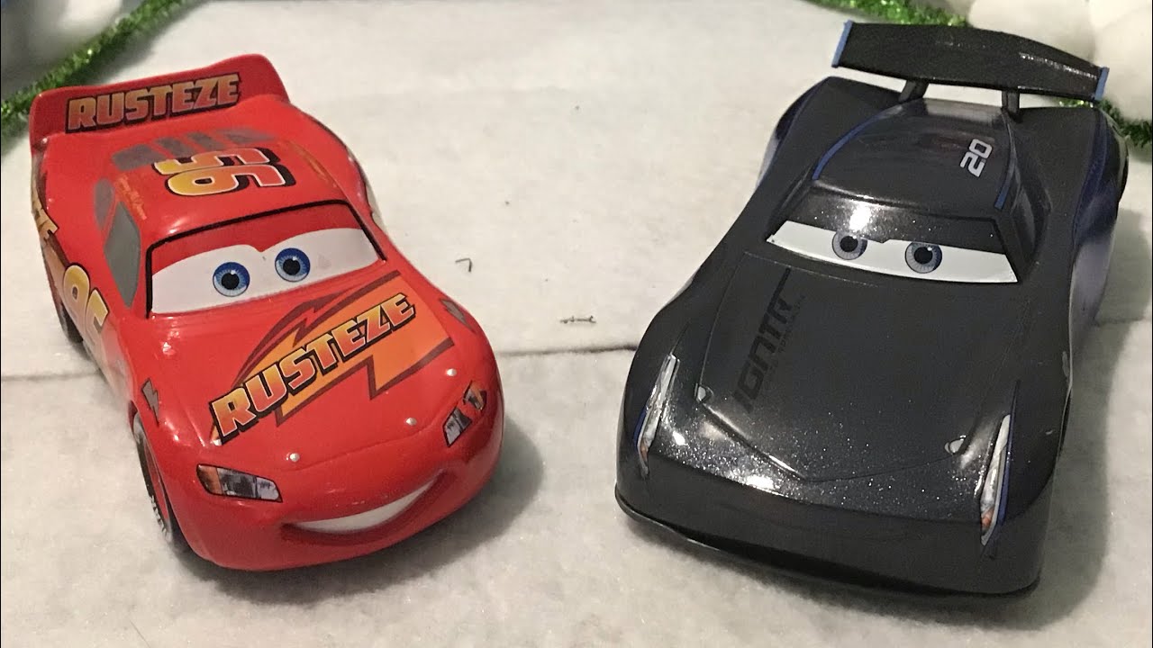 Cars Disney Store Rust-eze McQueen and Champion Storm review - YouTube