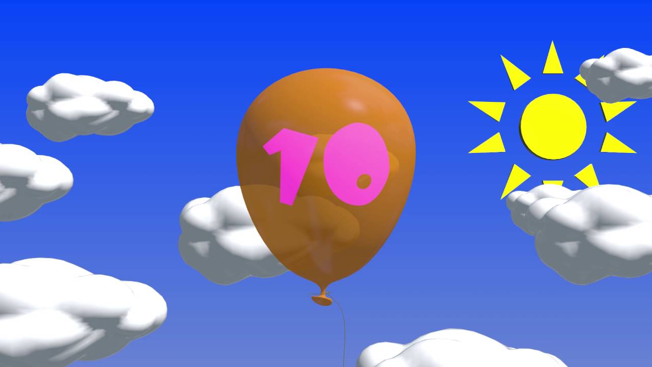 Colorful Balloons With Numbers flying in the sky - Learning to count ...