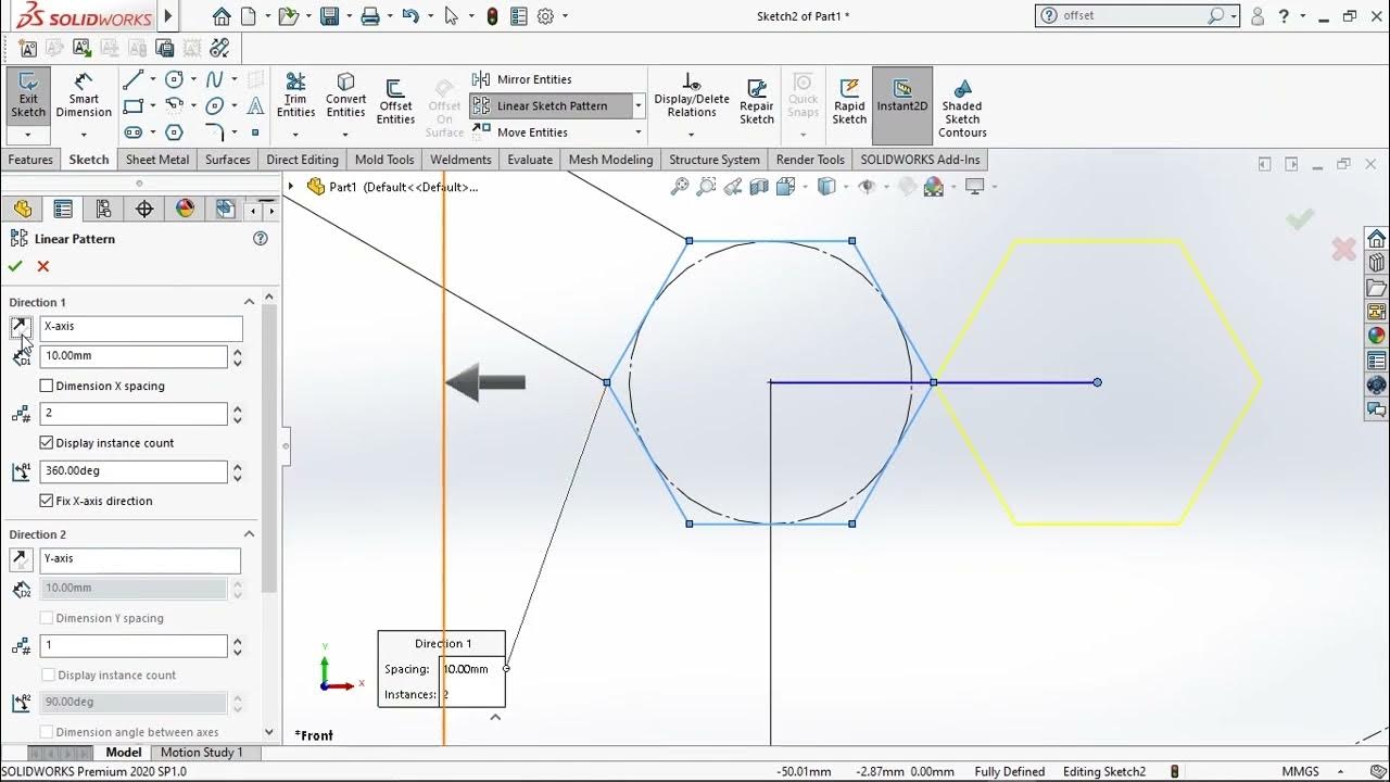 Linear Pattern on SOLIDWORKS - YouTube