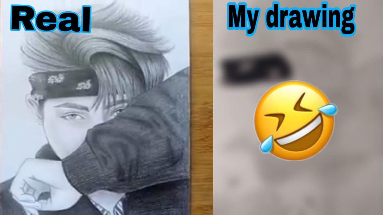 My drawing VS Real drawing🤣|pencil colour drawing - YouTube