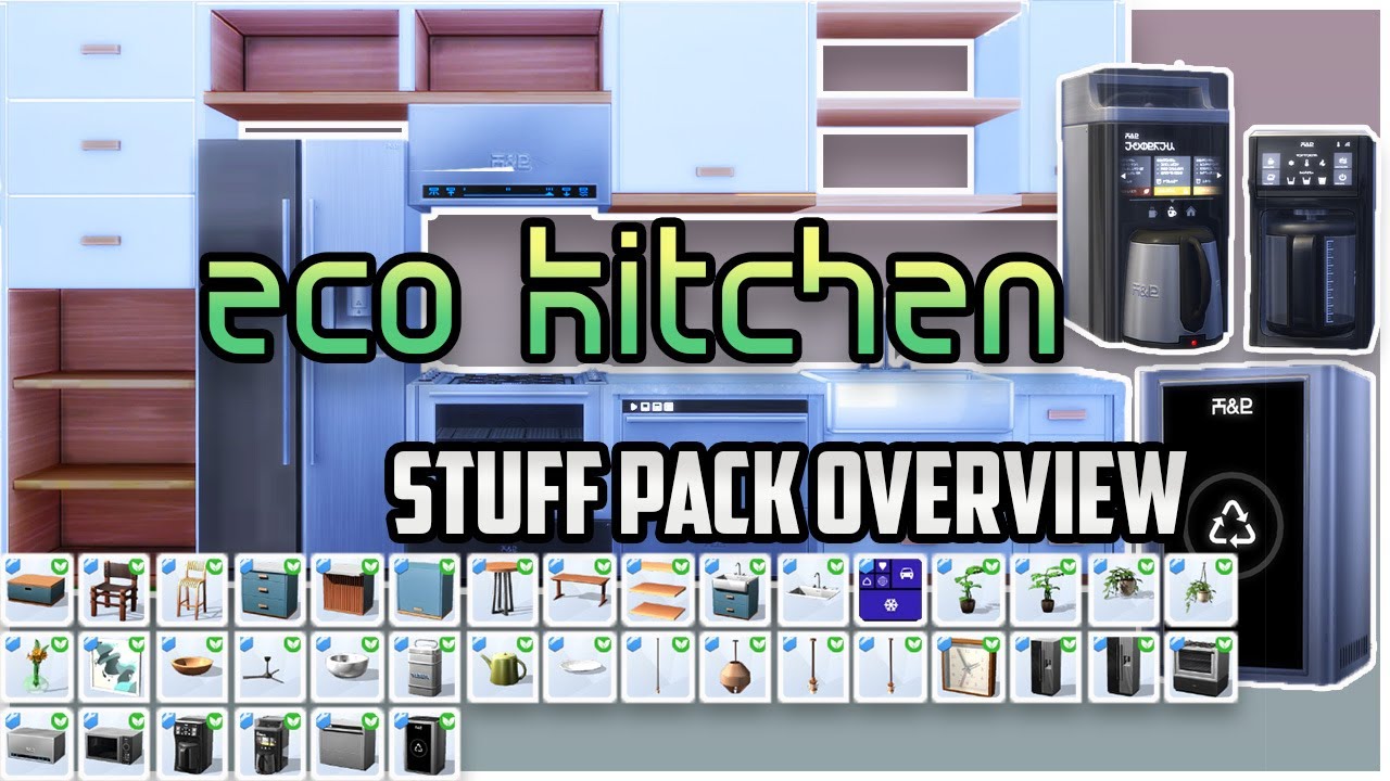 A NEW KITCHEN STUFF PACK! - The Sims 4 Eco Kitchen Stuff Review - YouTube