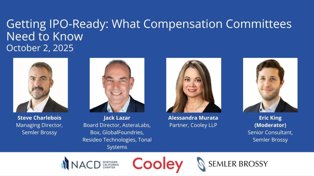 Getting IPO-Ready: What Compensation Committees Need to Know - YouTube