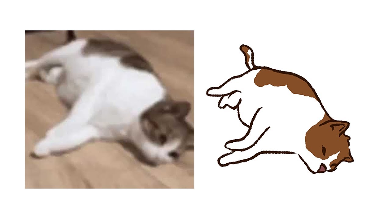 I fell down cat but he's animated - YouTube