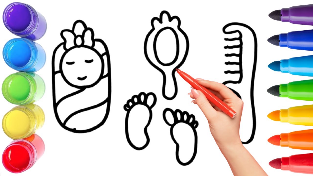 How To Draw cute baby Drawing, Painting & Coloring For Kids and ...