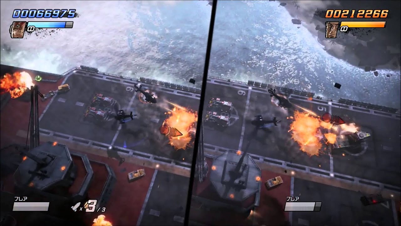 【爆烈軍団レネゲード】二人で画面分割 協力プレイ（空中戦編） - YouTube