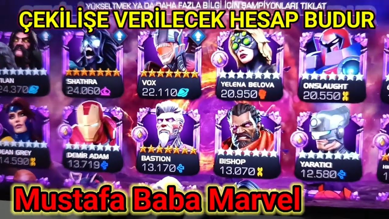 Marvel ÇEKİLİŞE VERİLECEK HESAP TANITIMI - Mustafa Baba Marvel - YouTube
